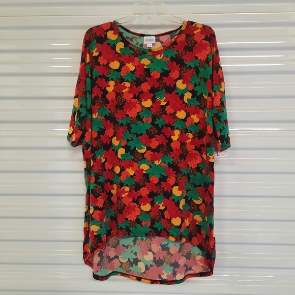 LuLaRoe | Tops | Lularoe Irma Tunic Top Womens Large Red Floral ...